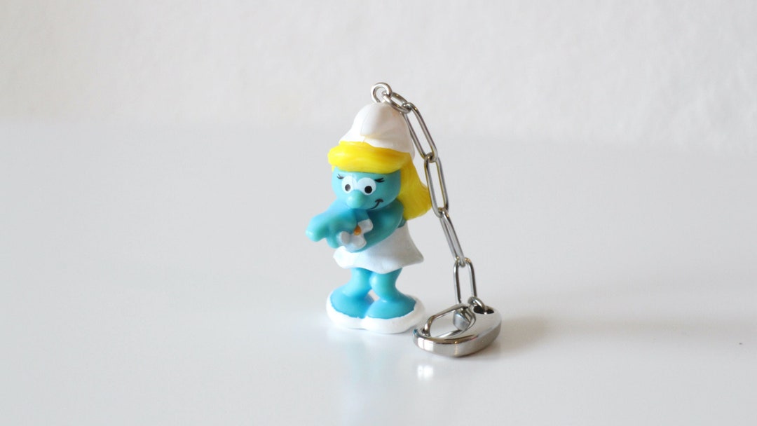 Smurfette Keychain in Silver Stainless Steel, Handmade - Etsy