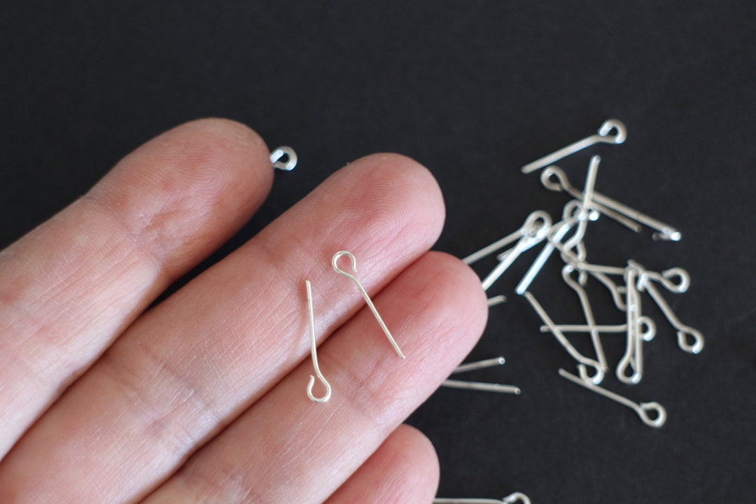 100 Silver Metal Eye Pins 16 Mm - Etsy