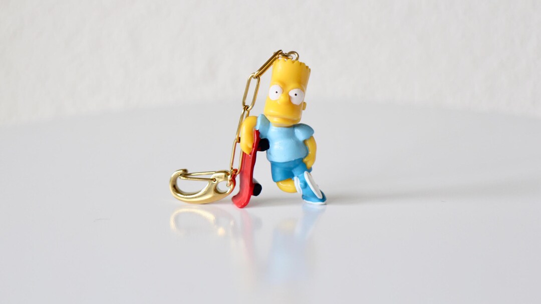 Bart Simpson Keychain in Gold Stainless Steel Handmade - Etsy