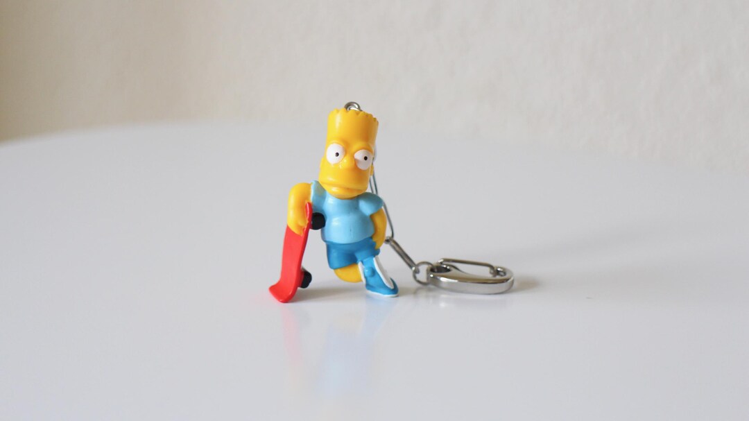 Bart Simpson Keychain in Silver Stainless Steel Handmade - Etsy