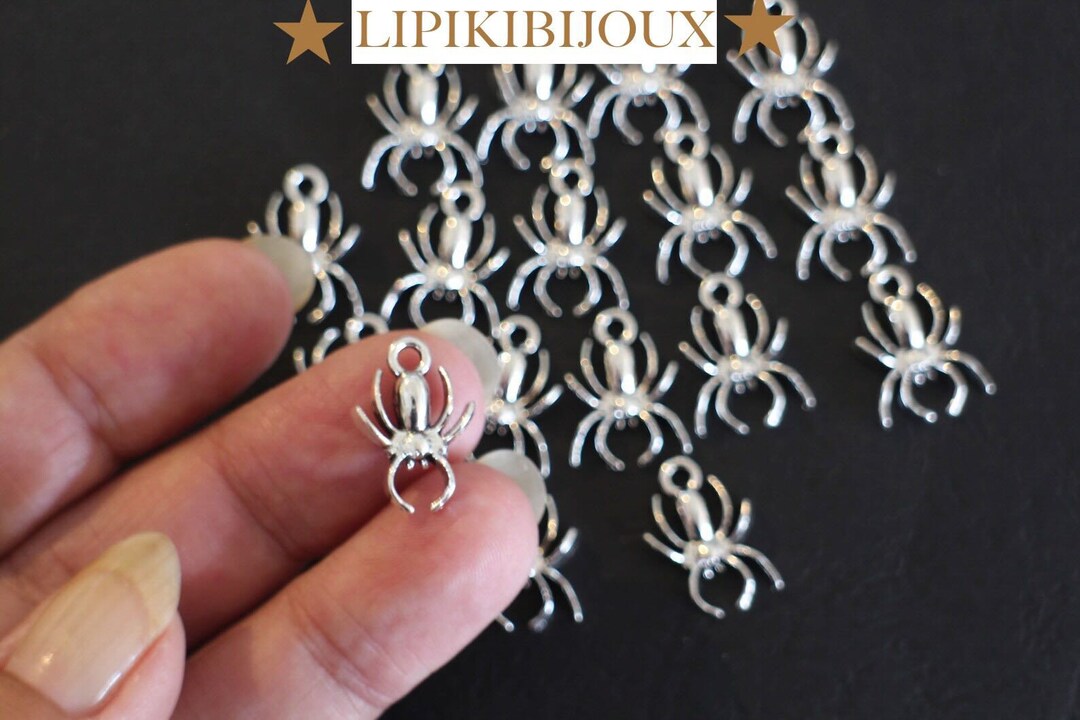 10 Silver-plated Spider Charms 18 X 13 Mm for Your Gothic and - Etsy