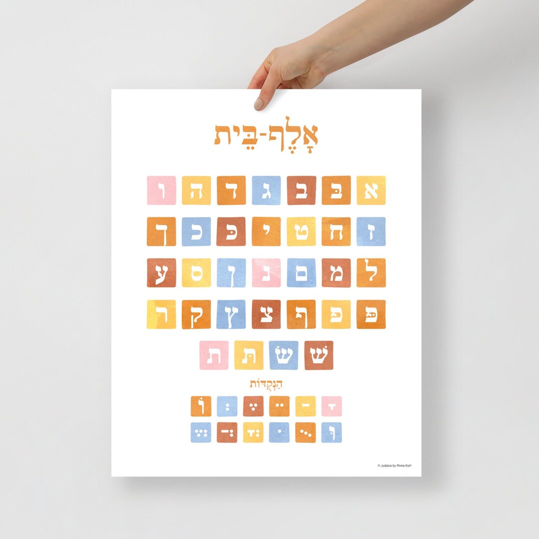 Alef Bet Poster - Neutral - Etsy