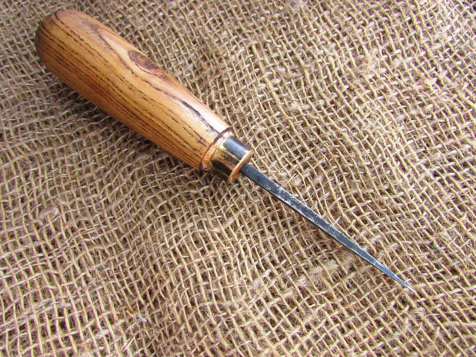 Hand-forged faceted awl. Stitching awl. Leather tool. | Etsy