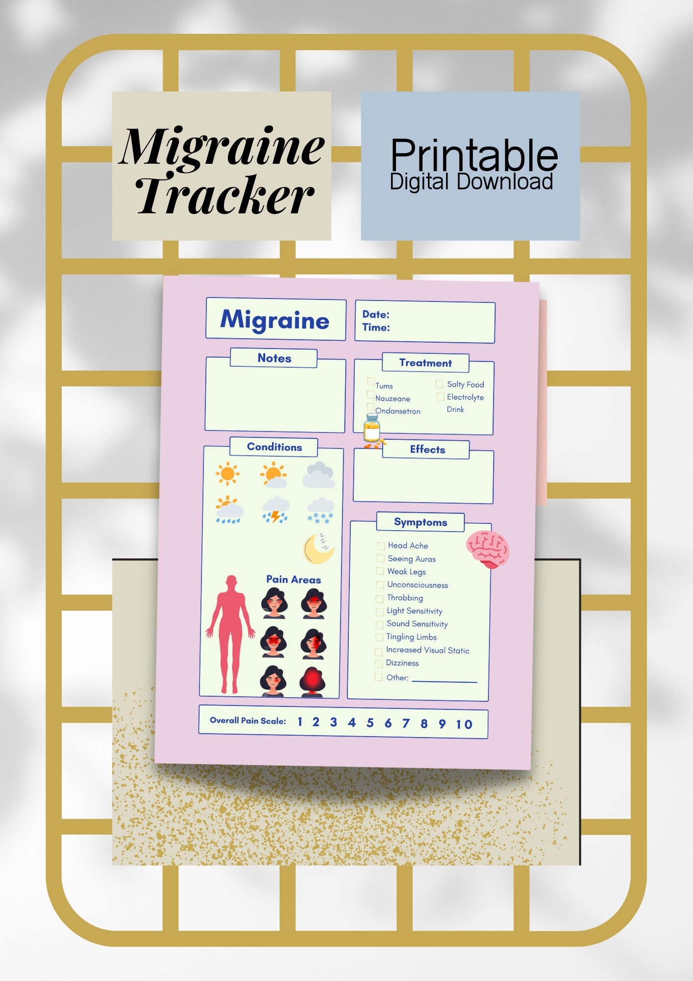 Migraine Tracker Digital Download - Etsy