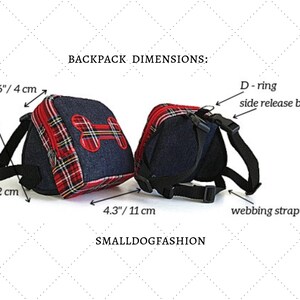 For Small Dog Zippered Backpack Pattern Harness Backpack for Dog ...