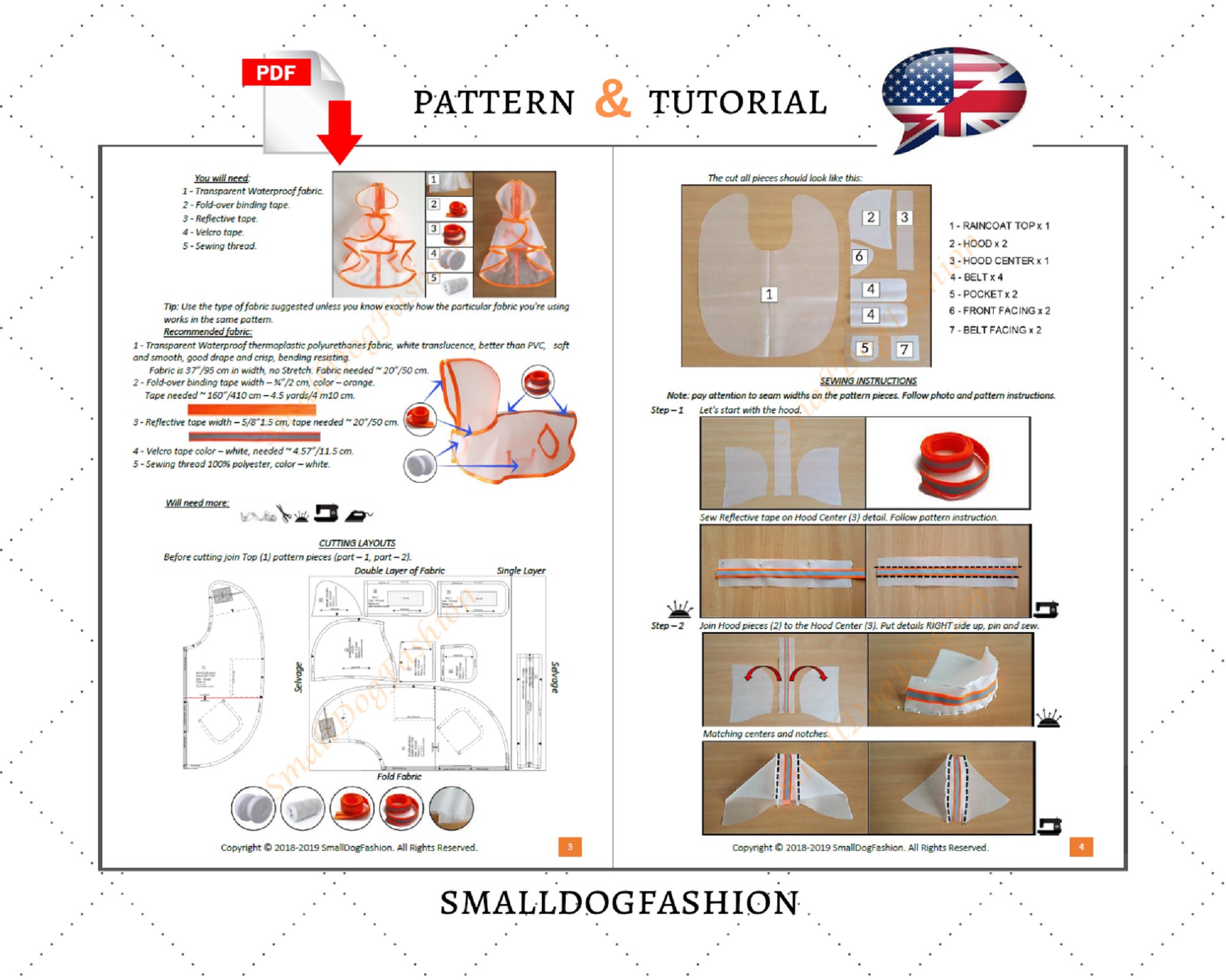 Dog coat pattern PDF Small dog clothes patterns Dog coat | Etsy