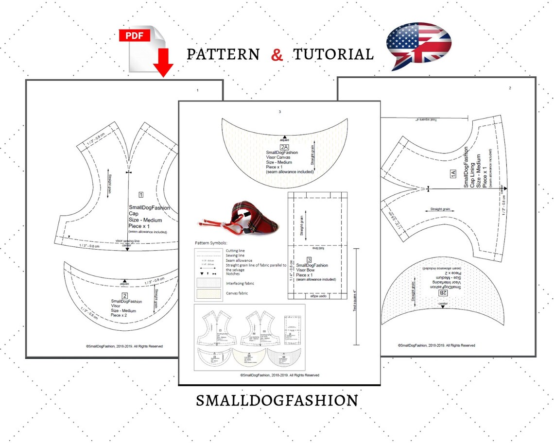Dog Hat for Dogs PDF Pattern for Dog Clothes Small Dog Hat Pattern Dog ...
