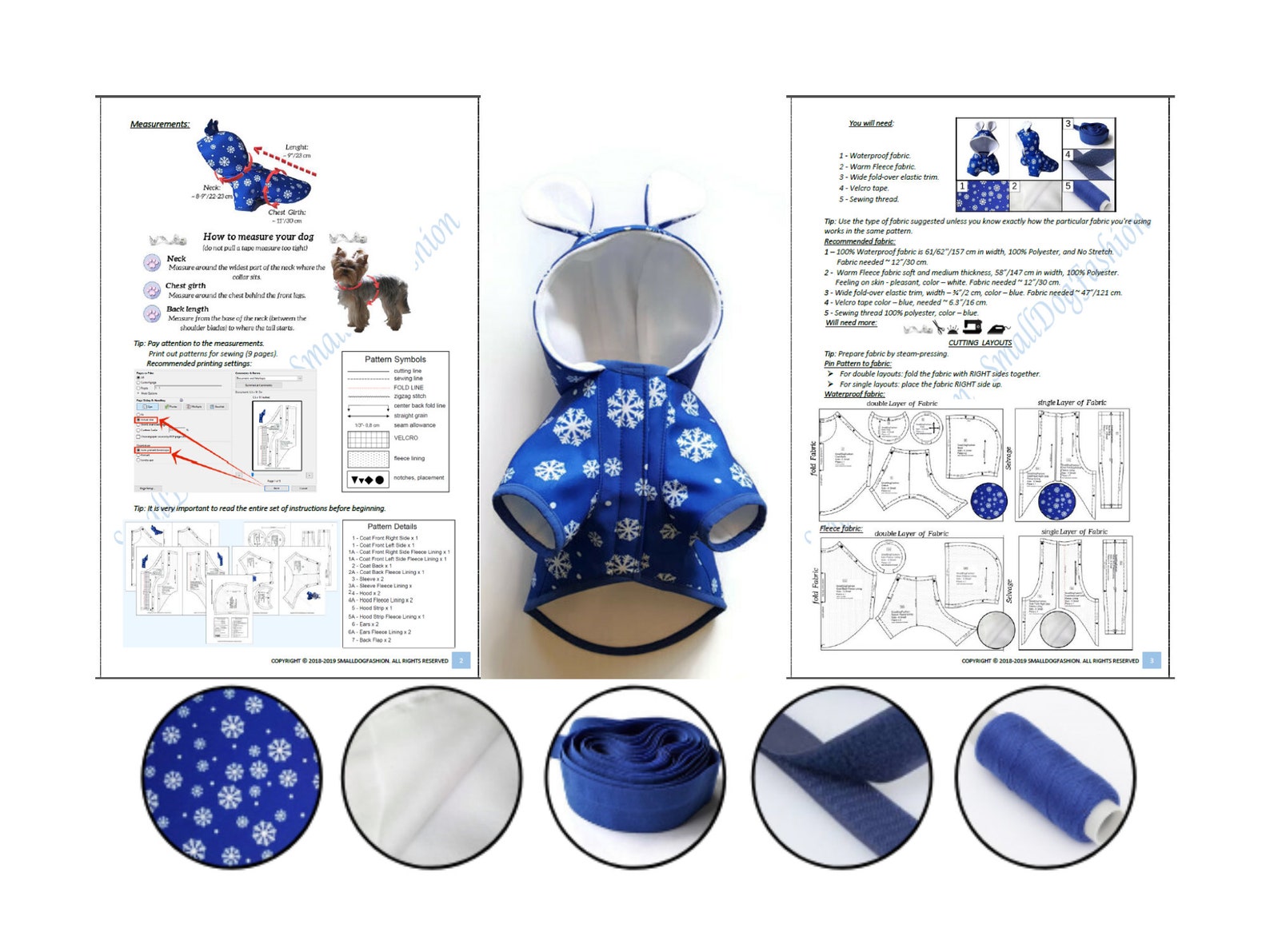 Dog Coat Pattern Dog Clothes Patterns for Sewing Small Dog Clothes ...