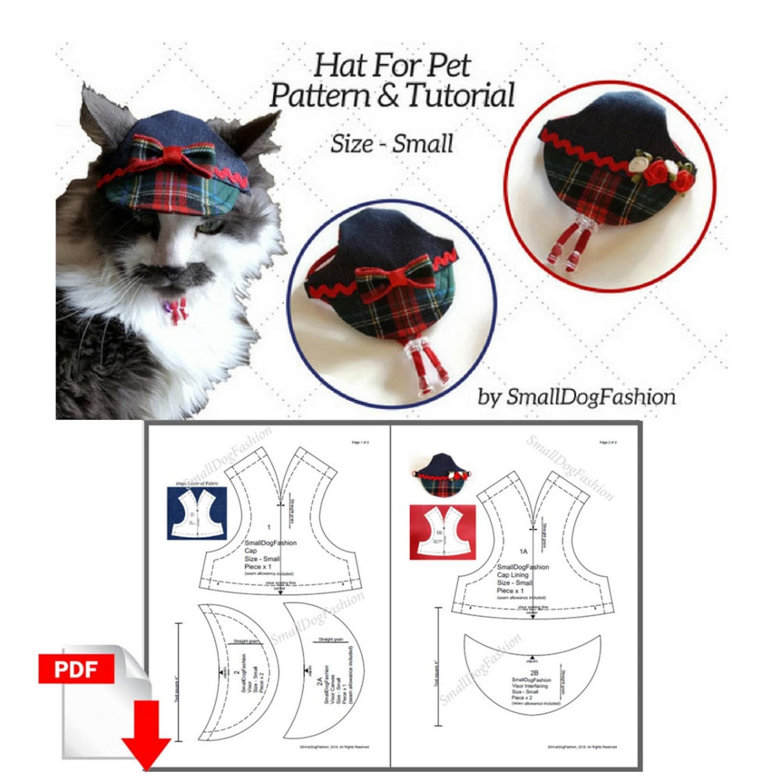 Pet Hat PDF Pattern Small Dog Hat Pattern for Dog Pdf Dog Hat - Etsy