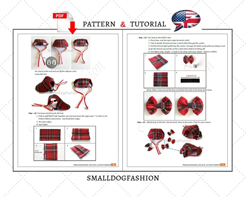 Dog Hat for Dogs PDF Pattern for Dog Clothes Small Dog Hat Pattern Dog ...