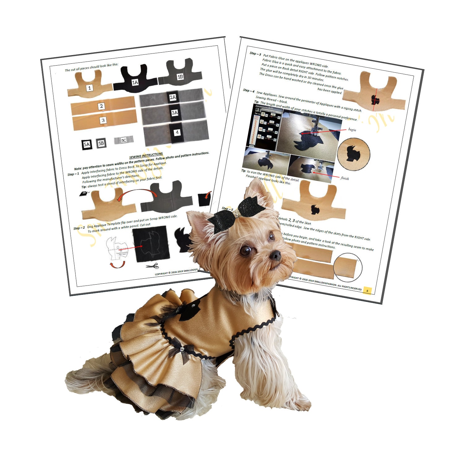 Dog dress pattern dog clothes PDF Girl dog clothes dress For | Etsy