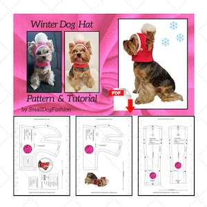 Small Dog Fleece Hat Sewing Pattern PDF Small Pet Hat Pet Clothes ...