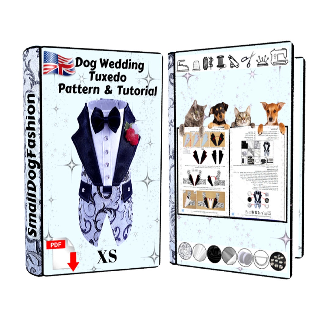 Dog Wedding Tuxedo Harness PDF Sewing Pattern Dog Clothes Pattern Small ...
