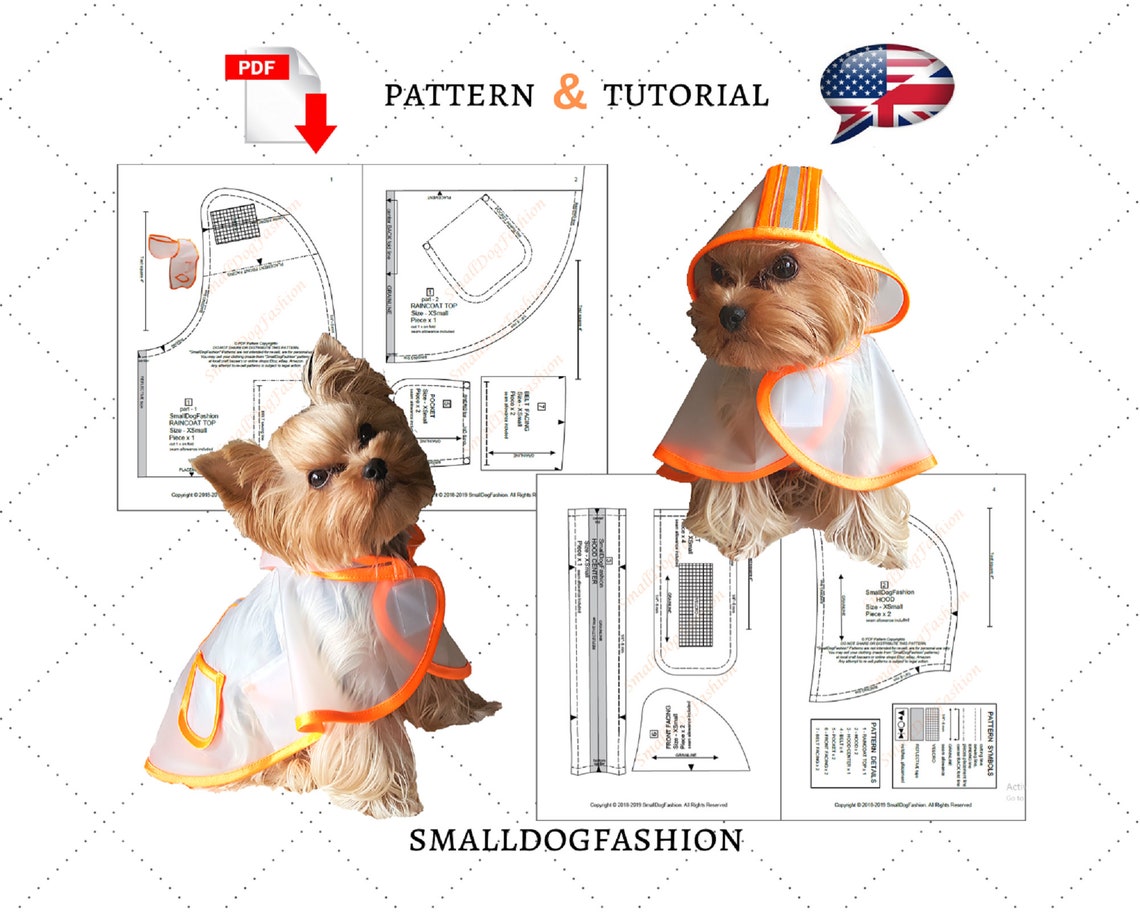 Dog Coat Pattern PDF Small Dog Clothes Patterns Dog Coat | Etsy