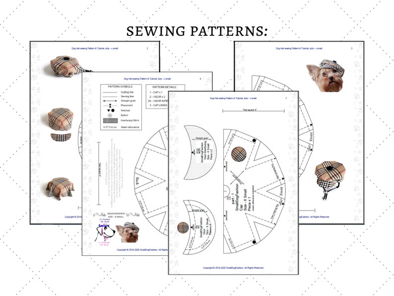 Small Dog Hat Pattern for Dog Pet Hat PDF Dog Hat Sewing Pdf | Etsy