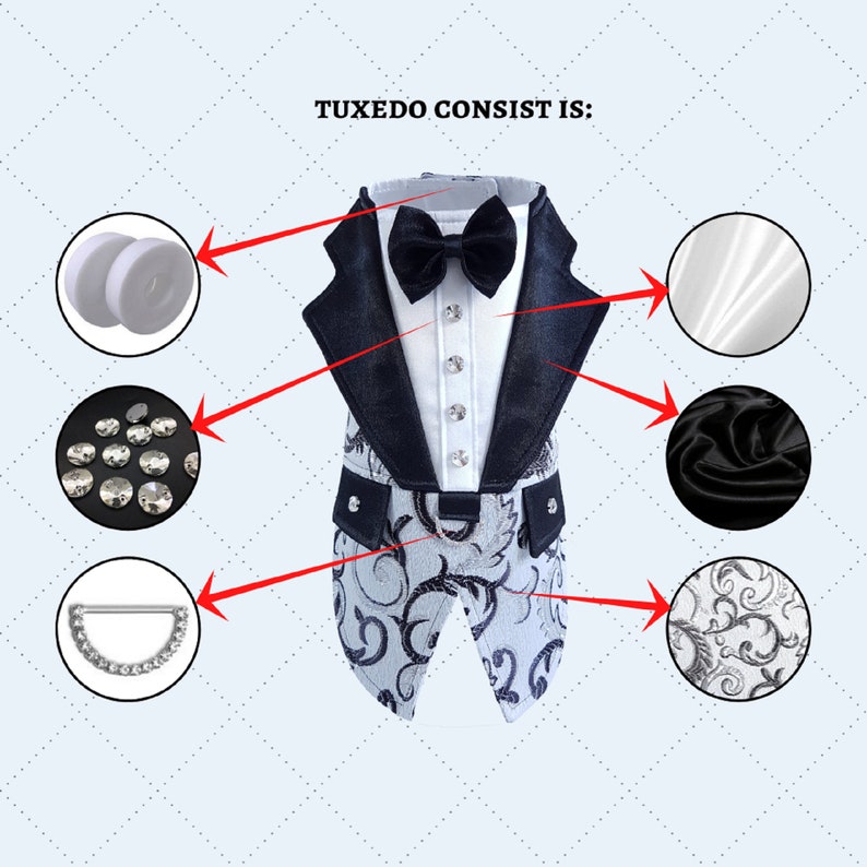Dog Tuxedo Wedding, PDF Sewing Pattern, Dog Clothes Pattern, Small Dog ...