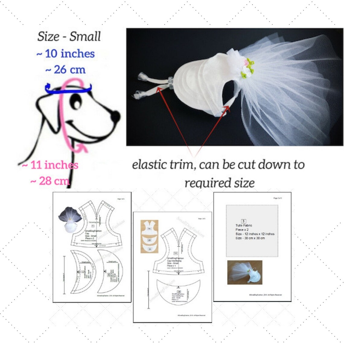 Pet Dog Hat Pattern for Dog Wedding Dog Hat With Veil Pet | Etsy