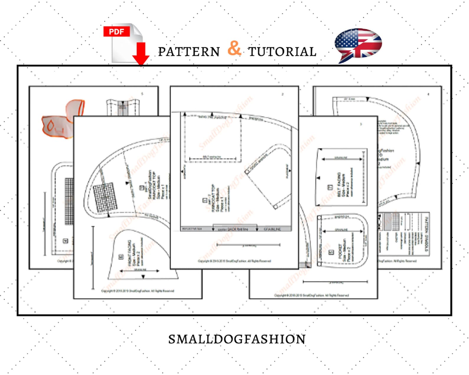 Dog Coat Pattern PDF Small Dog Clothes Patterns Dog Coat | Etsy