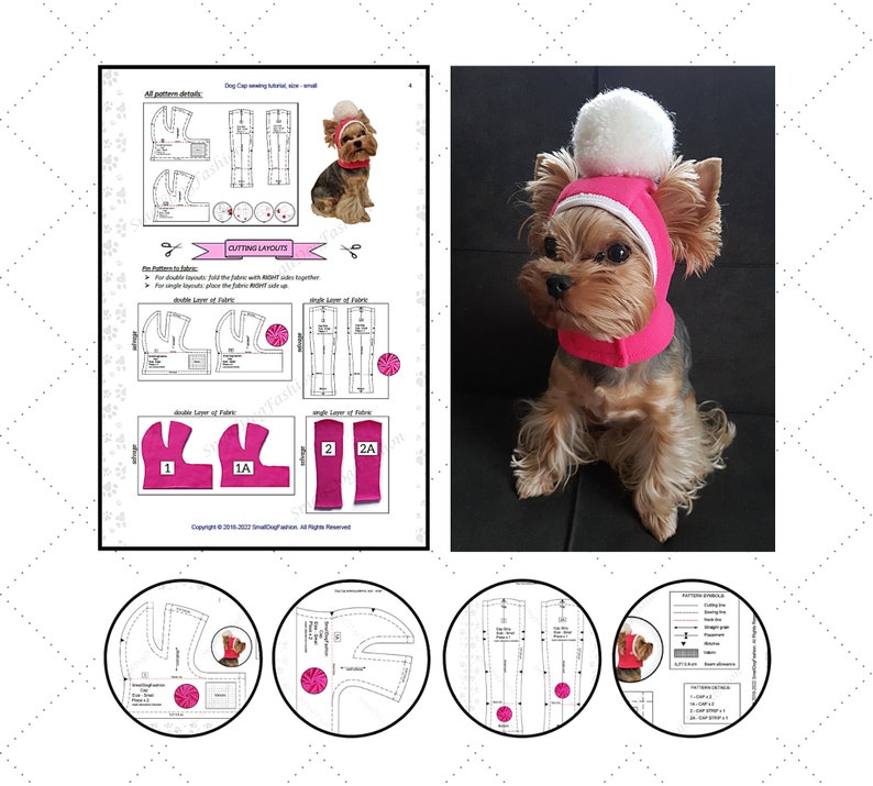 Dog Hat PDF Sewing Pattern Small Pet Hat Pet Clothes Pattern - Etsy