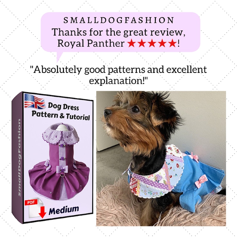 Small Dog Clothes Sewing Pattern PDF Pet Dress Pattern Girl - Etsy
