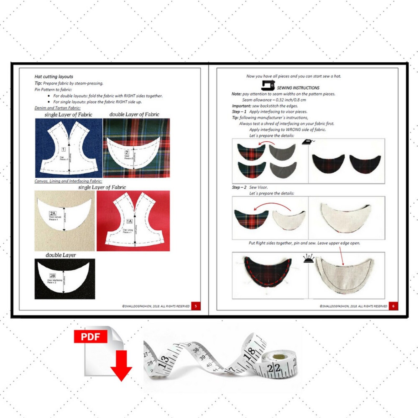 Small Dog Hat Pattern for Dog Pet Hat PDF Dog Hat Sewing Pdf Dog ...