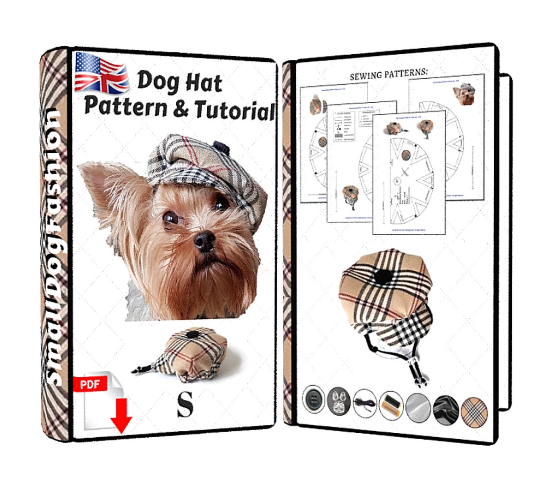 Small dog hat pattern for dog Pet hat PDF Dog hat sewing Pdf | Etsy