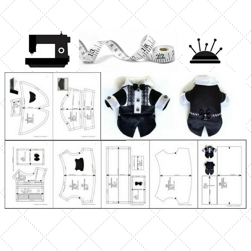 Dog Wedding Tuxedo PDF Sewing Patterns for Dogs Tuxedo Shirt PDF ...