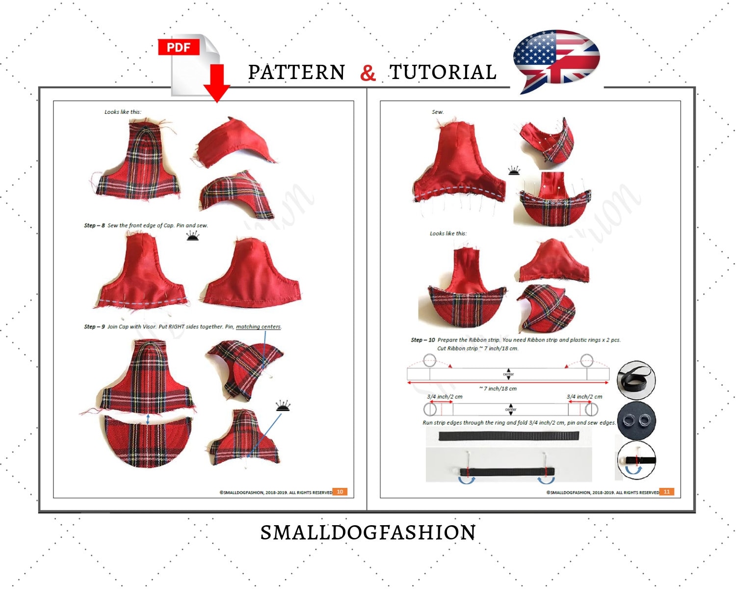 Dog Hat for Dogs PDF Pattern for Dog Clothes Small Dog Hat Pattern Dog ...