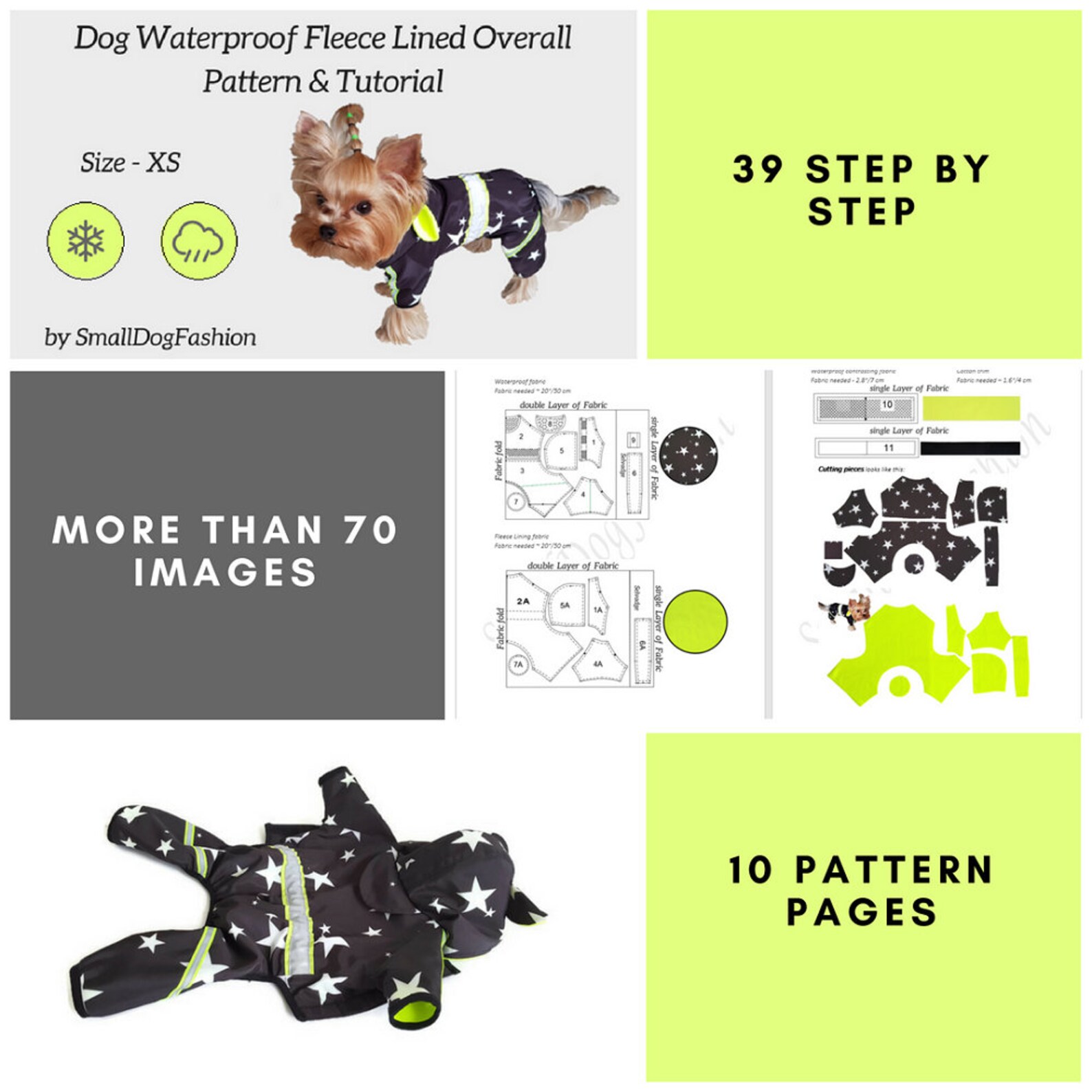 Waterproof Dog Coat With Hood Pattern PDF Dog Coat Pattern PDF - Etsy