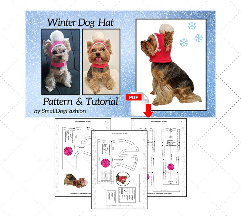 Dog Hat PDF Sewing Pattern Small Pet Hat Pet Clothes Pattern - Etsy