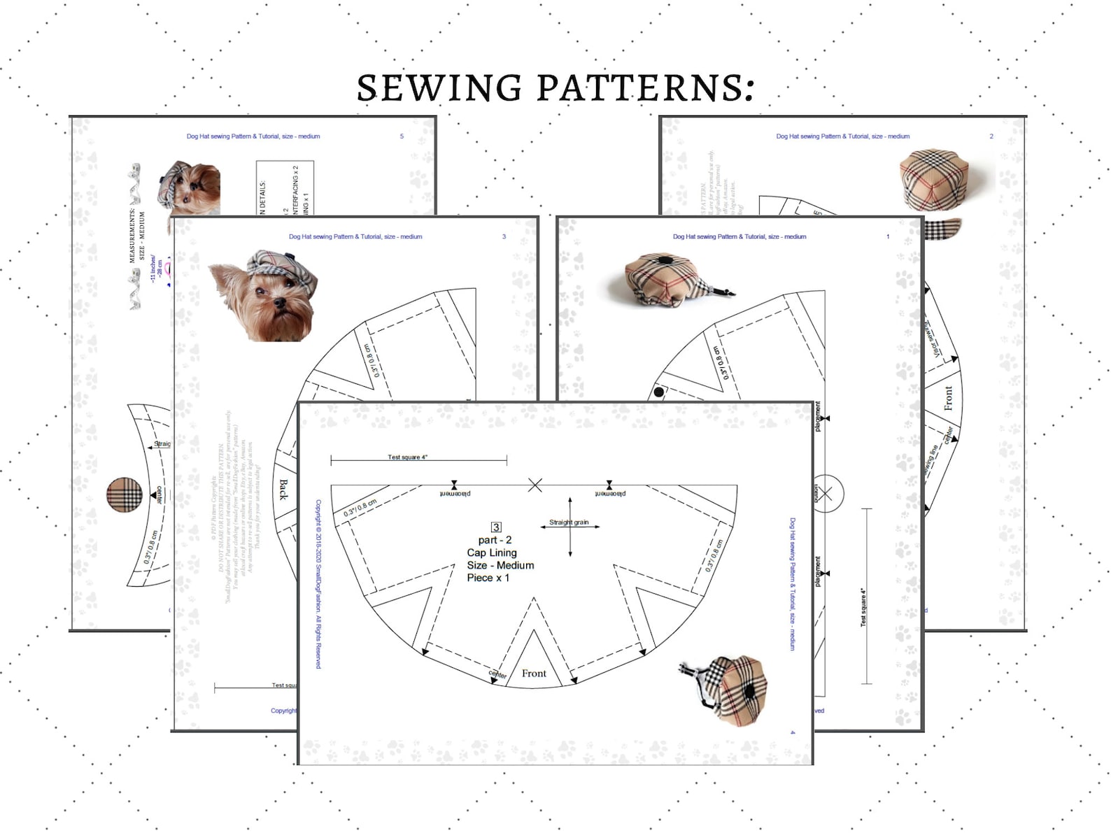 Small Dog Hat Pattern for Dog Pet Hat PDF Dog Hat Sewing Pdf - Etsy