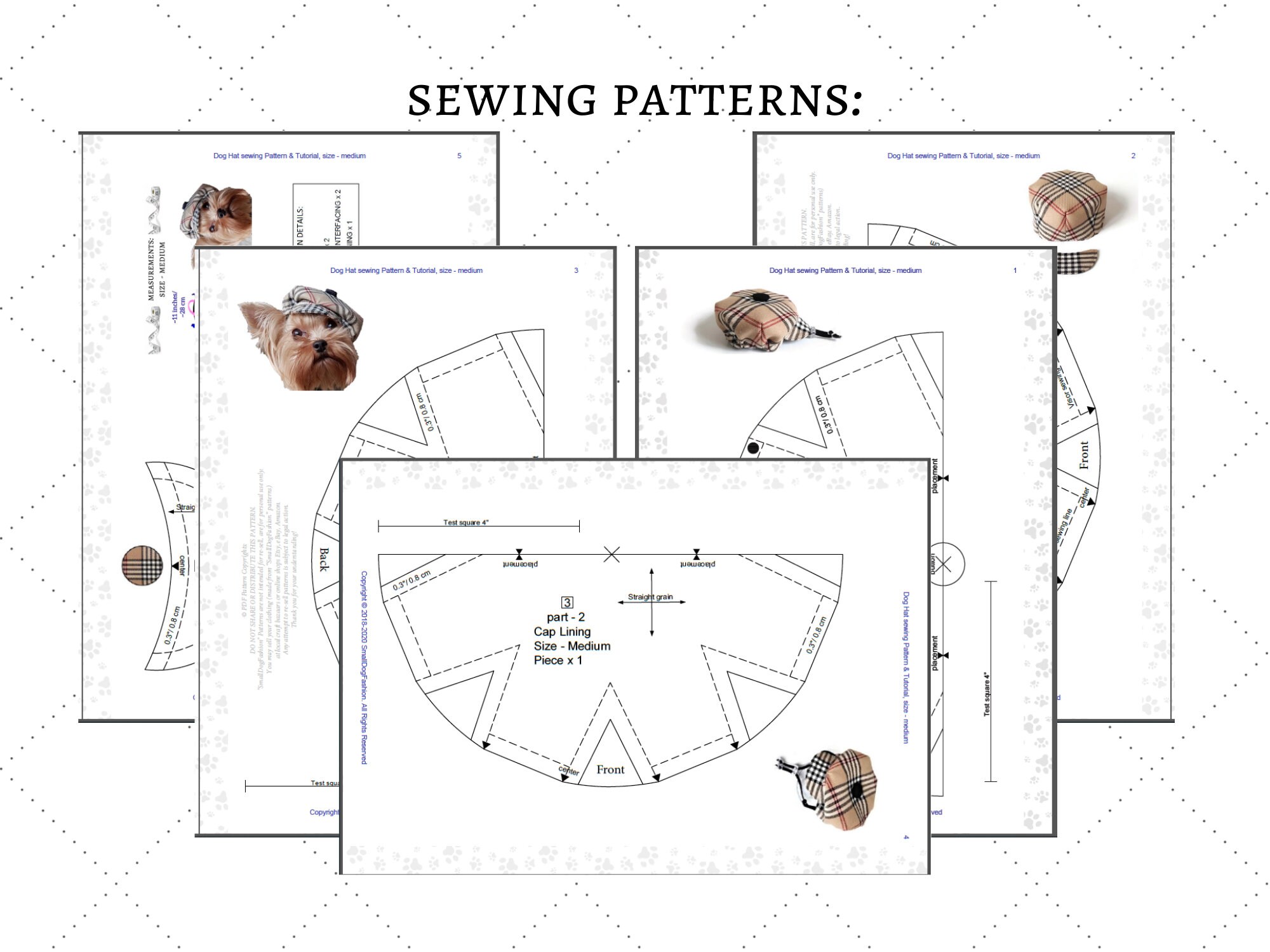 Small Dog Hat Pattern for Dog Pet Hat PDF Dog Hat Sewing Pdf Dog ...