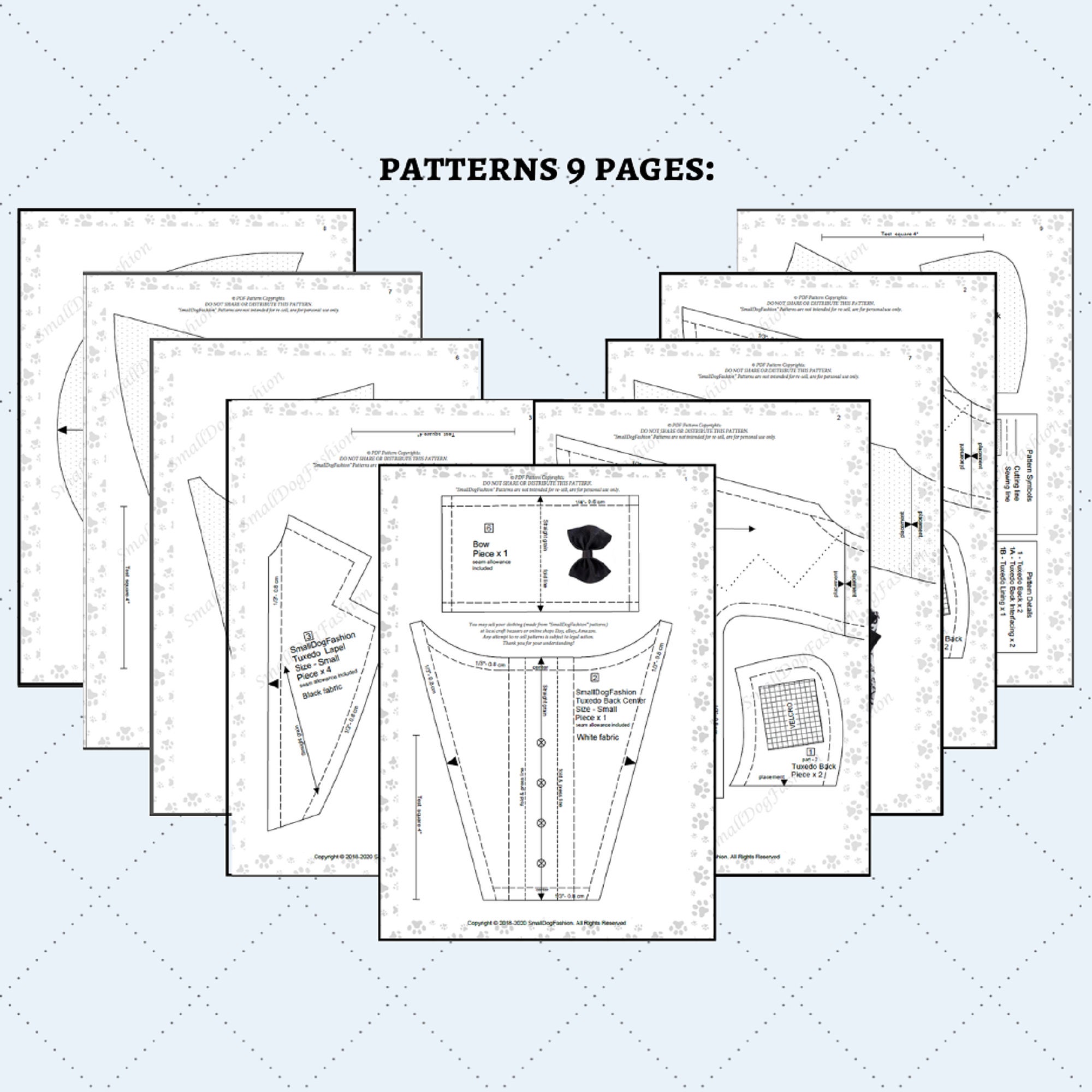 Dog Wedding Tuxedo Harness PDF Sewing Pattern Dog Clothes - Etsy