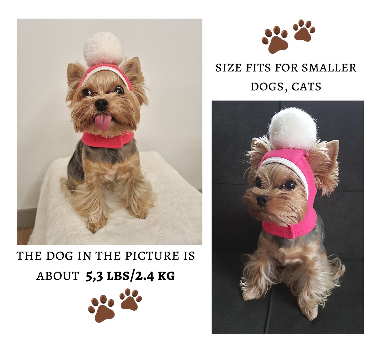 Small Dog Fleece Hat Sewing Pattern PDF Small Pet Hat Pet - Etsy