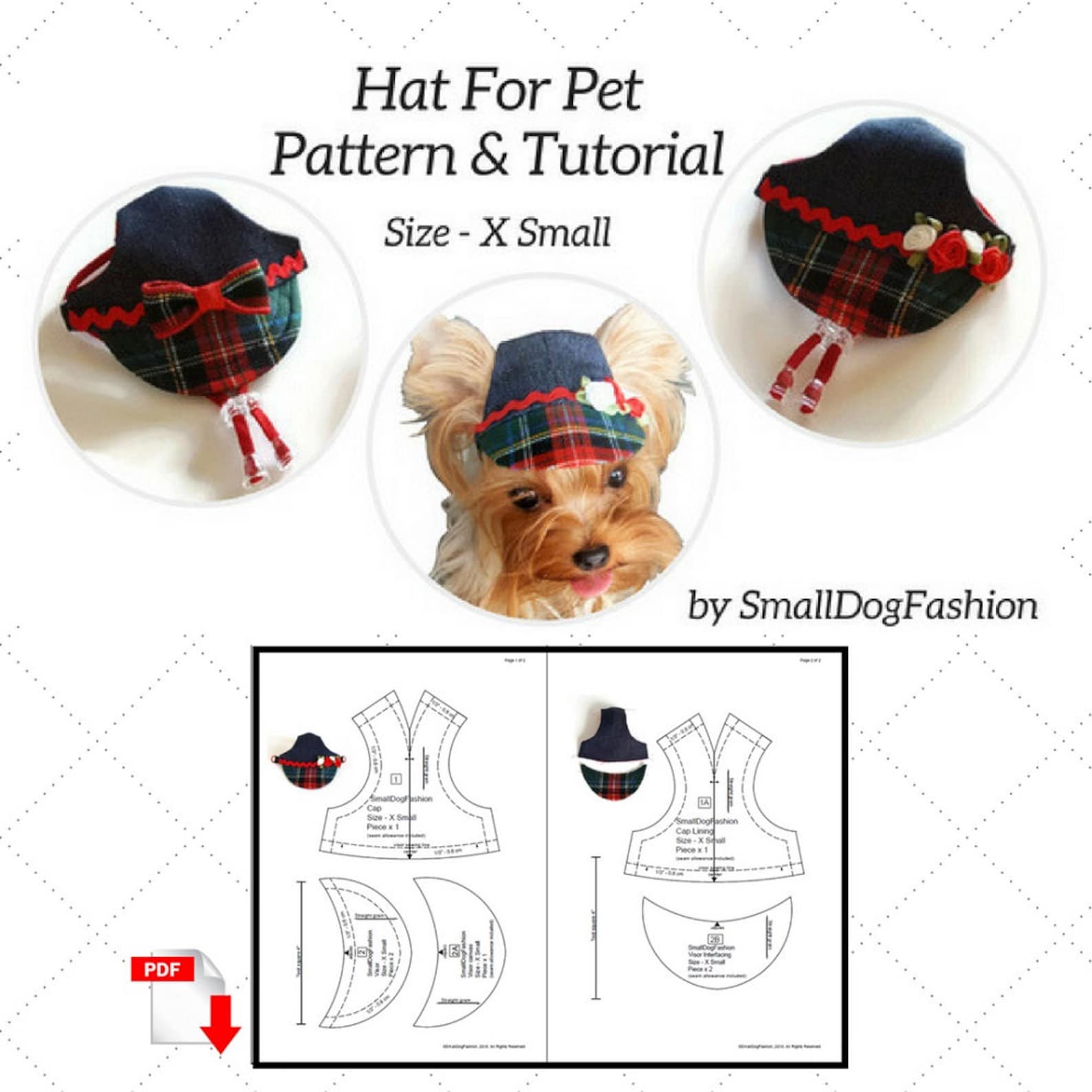 Small Dog Hat Pattern for Dog Pet Hat PDF Dog Hat Sewing Pdf Dog ...