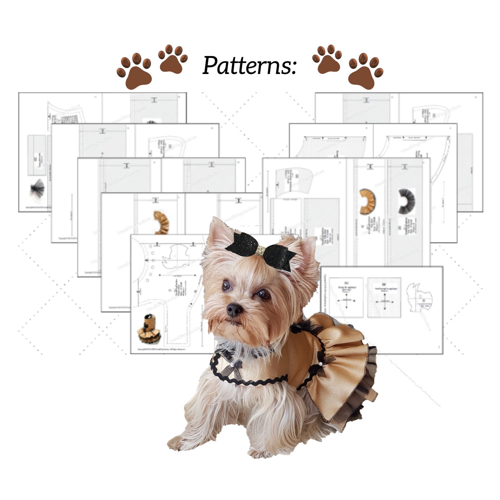 Dog dress pattern dog clothes PDF Girl dog clothes dress For | Etsy