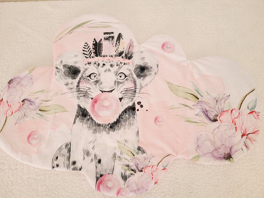 Cloud-shaped Rug With Savannah Pattern for Baby Girl's Room - Etsy