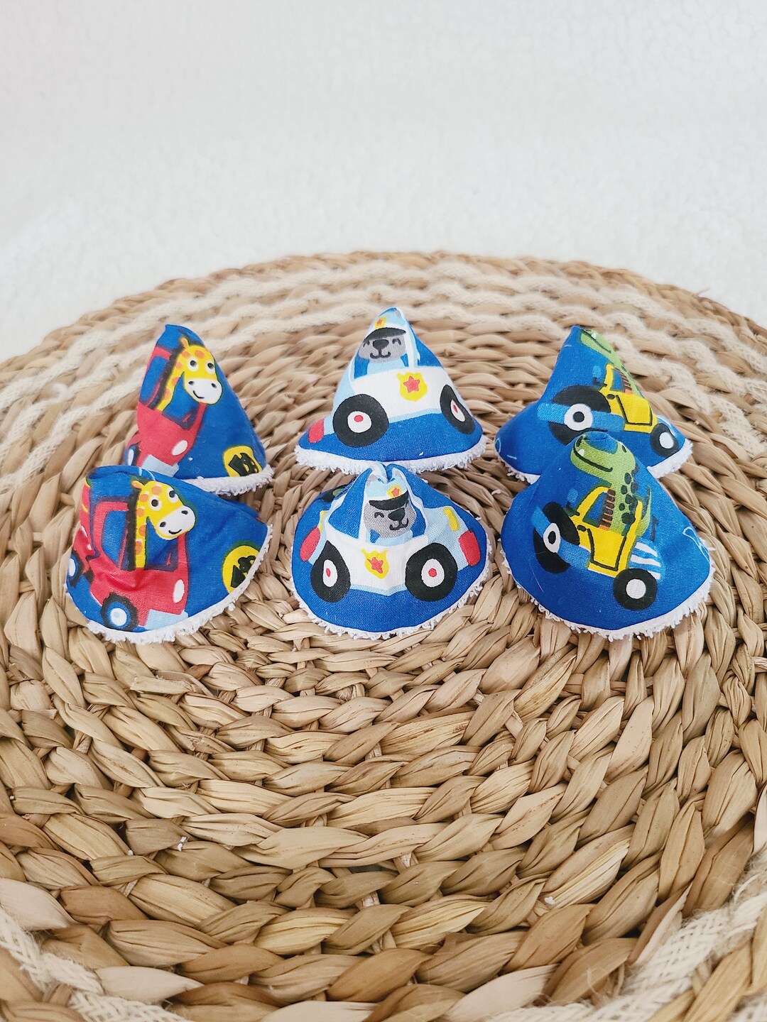 6 Pee Teepees in White Sponge and Blue Cotton Animal Pattern in Car - Etsy