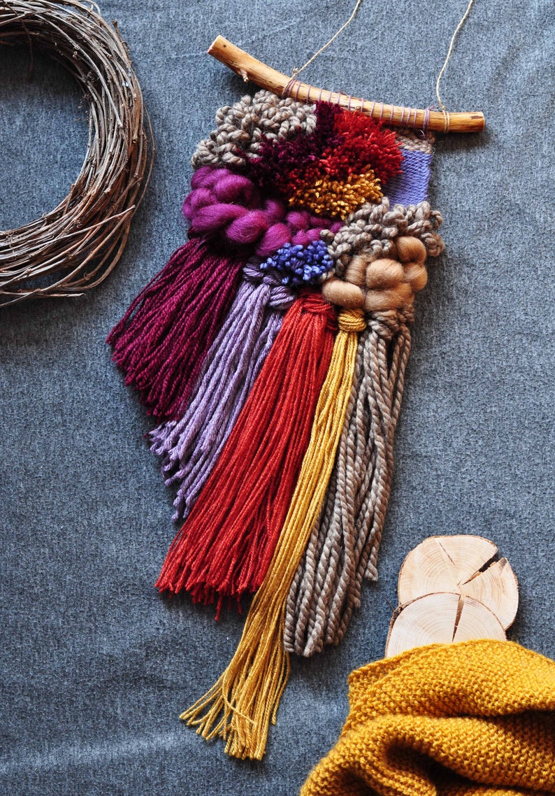 Tissage MOYEN Mur tissé suspendu Tapisserie dart mural tissé Tissage de ...