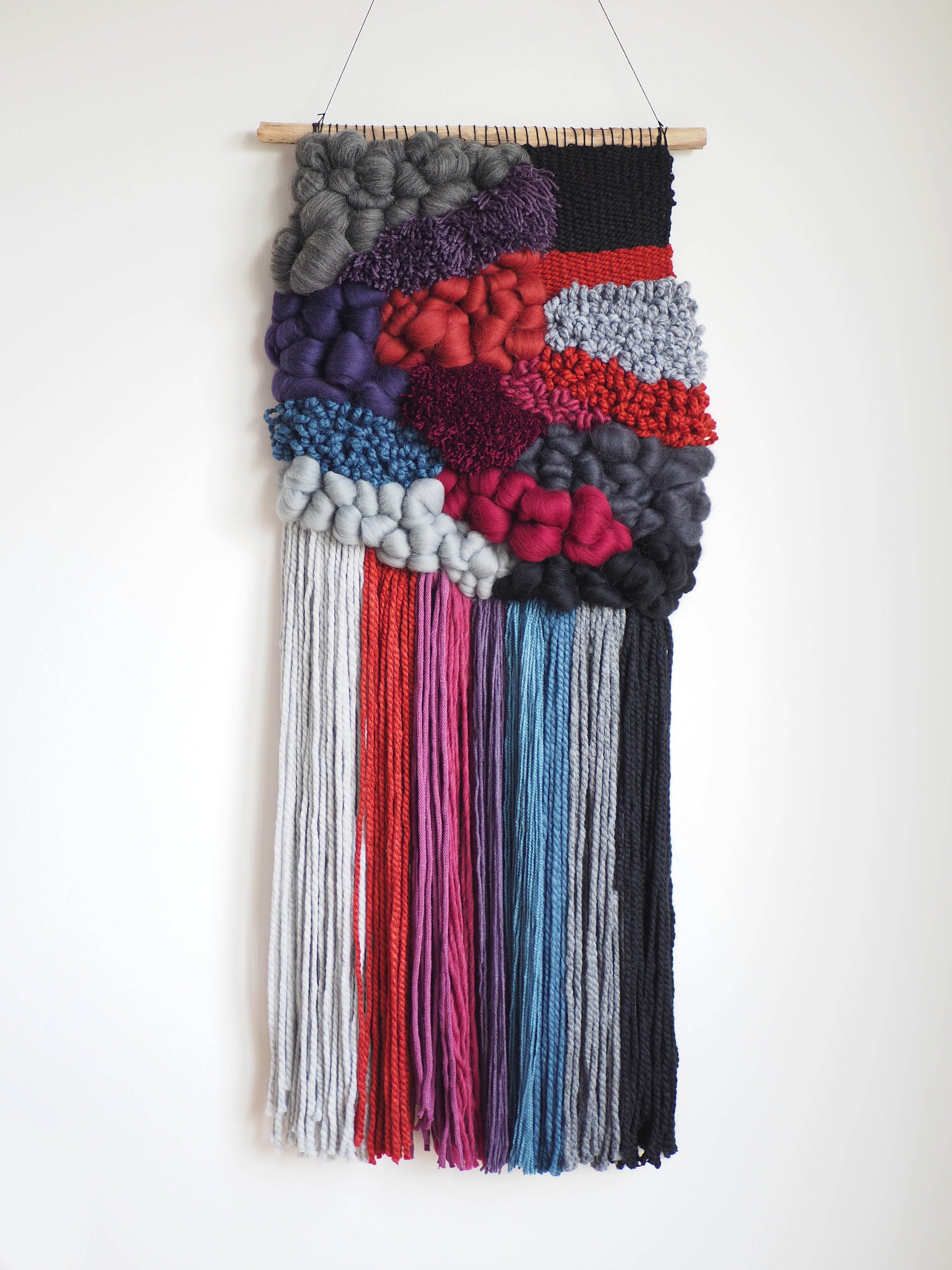 XL LARGE gewebter Wandbehang Weben Boho Gobelin Wolle - Etsy.de