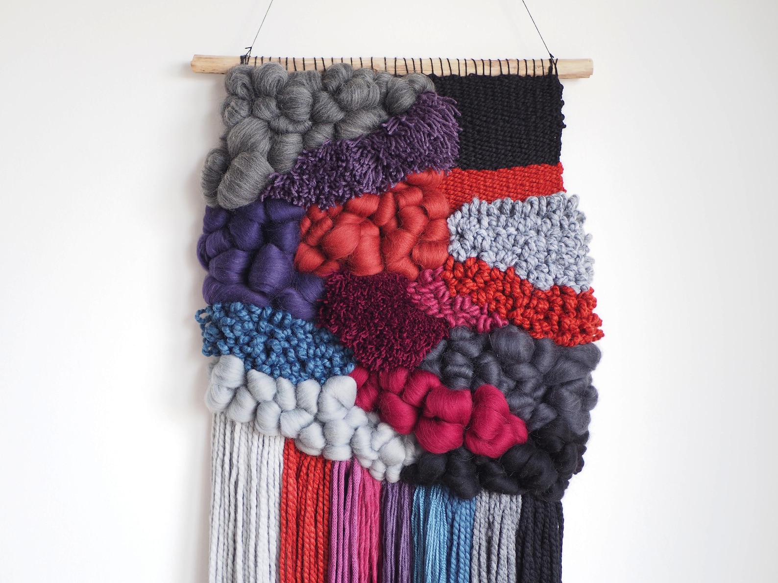 XL LARGE gewebter Wandbehang Weben Boho Gobelin Wolle - Etsy.de