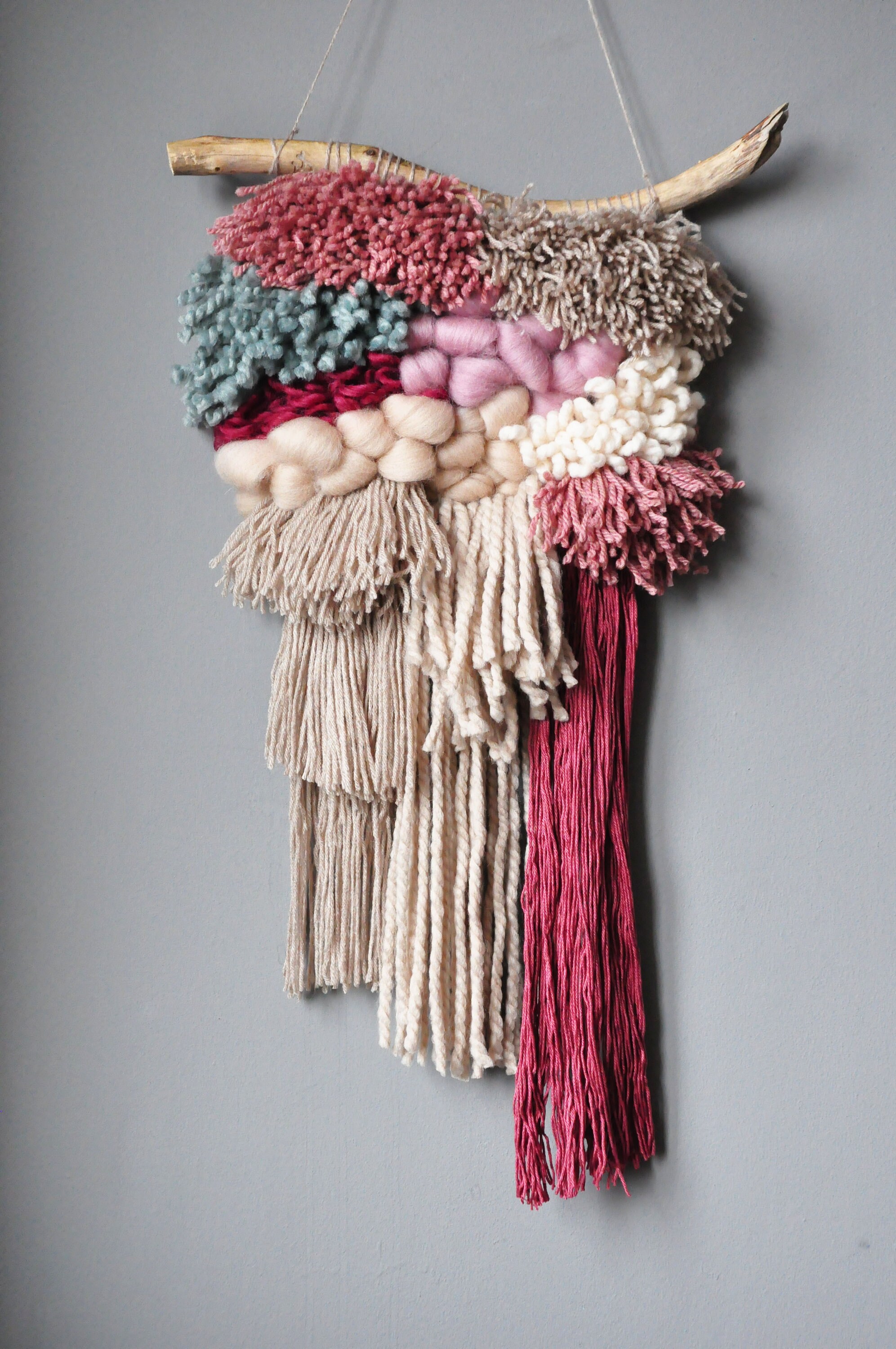 GROßER Weben Wandbehang Weben Boho Gobelin Wolle - Etsy.de