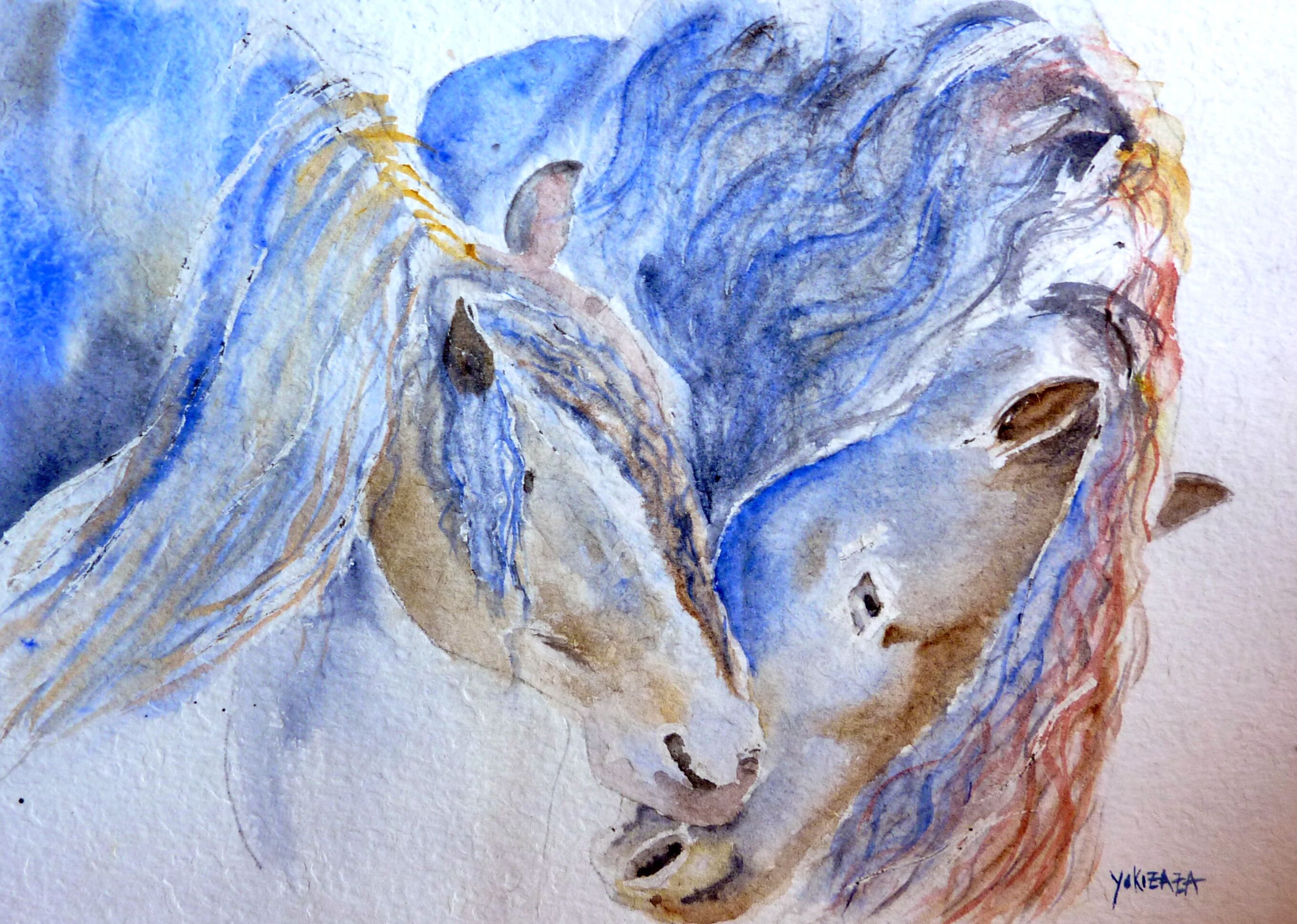 Two Horses In Love Drawing