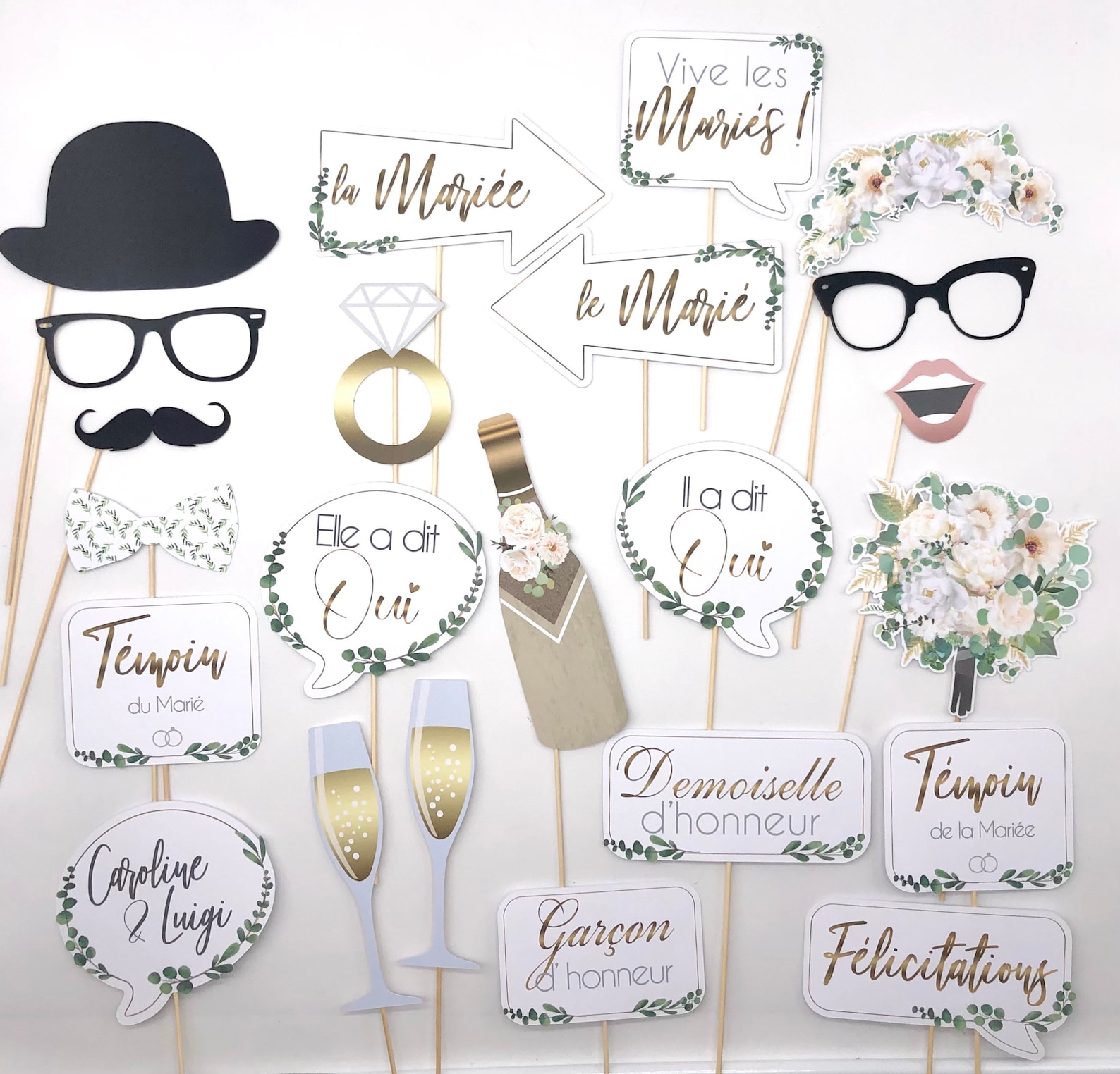Lot of 23 Handmade Photobooth Accessories for Weddings, Fully ...