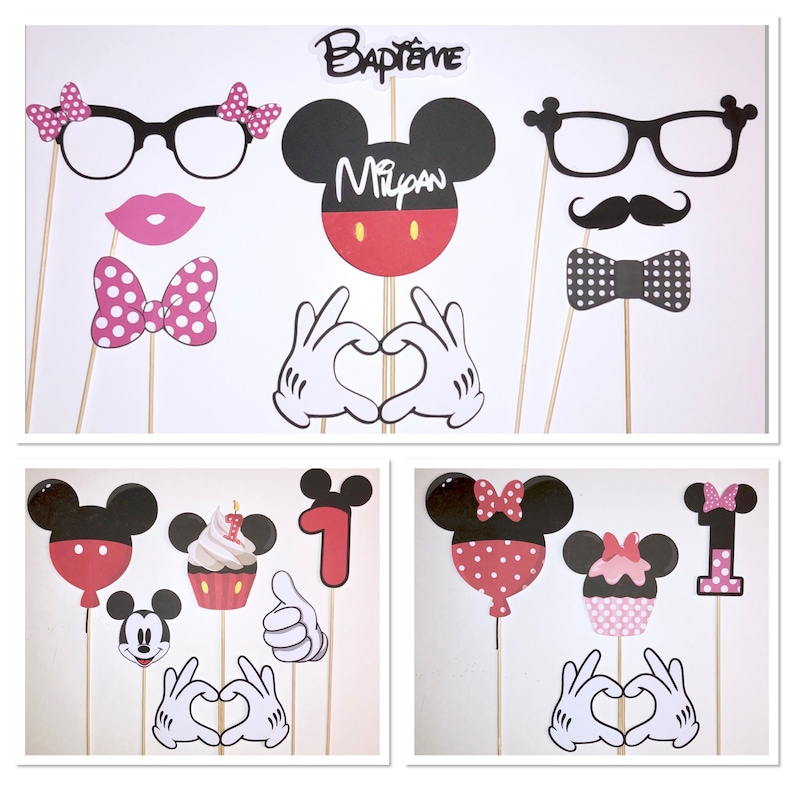 Cadre Photobooth anniversaire enfant thème Minnie | Etsy