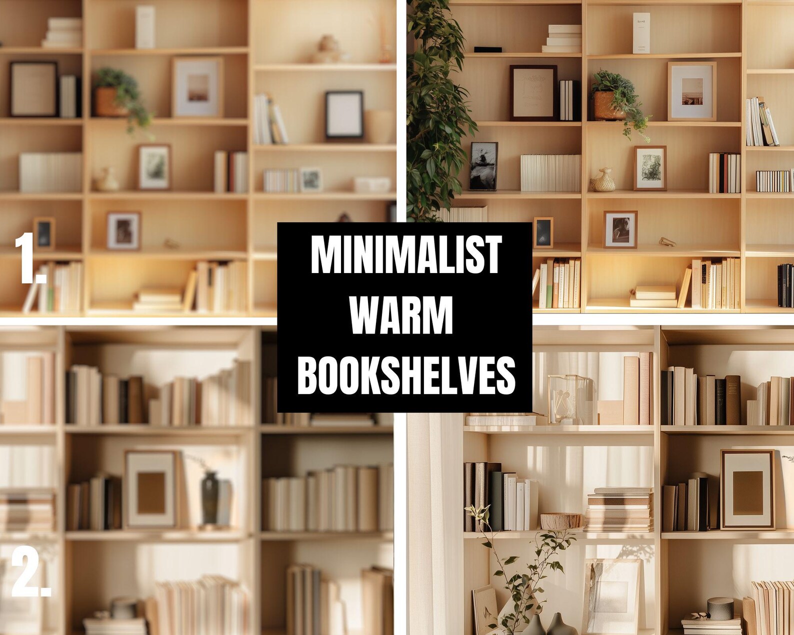6 Warm Bookshelf Zoom Backgrounds | Aesthetic Virtual Backgrounds for ...
