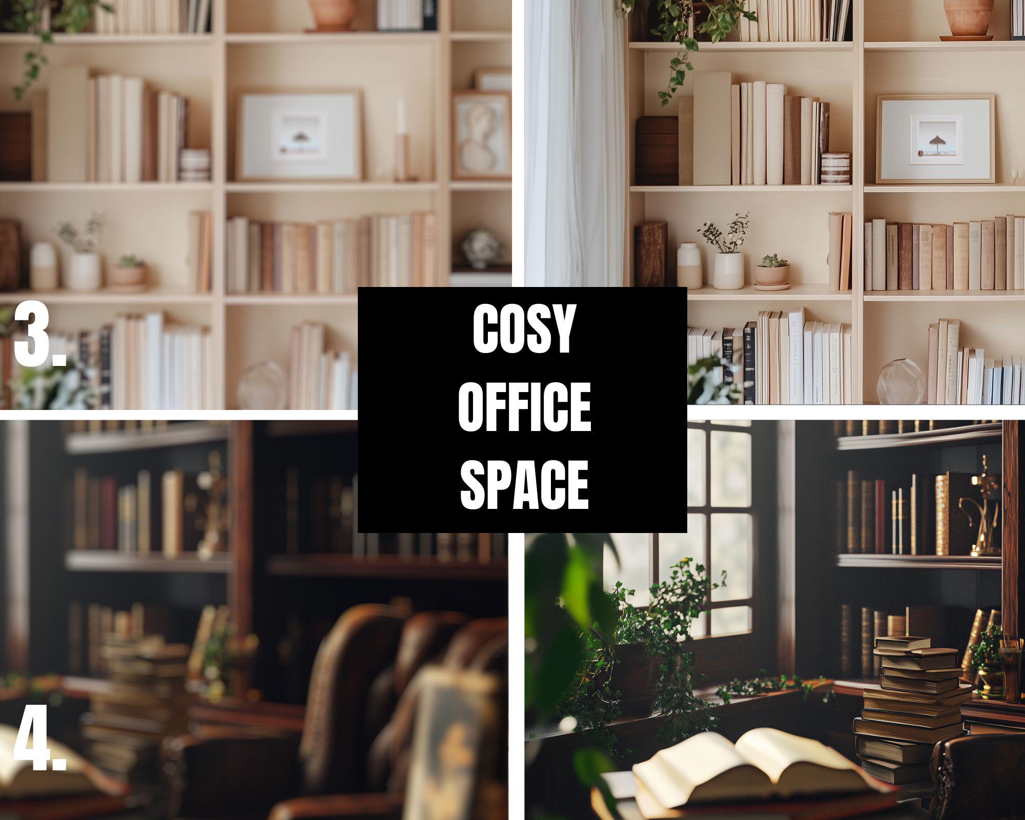 6 Cozy Dark Wood Office Zoom Backgrounds | Professional Virtual ...