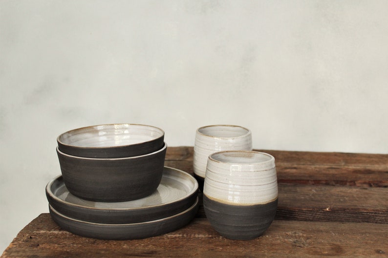 Breakfast set for 2 handmade pottery | Etsy