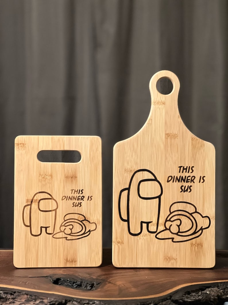 Among Us Imposter Crew-mates Inspired Bamboo Cutting Board - Etsy