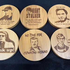 Serial Killers Dahmer Bundy Ed Gein Gacy Set of 6 Square or Round ...